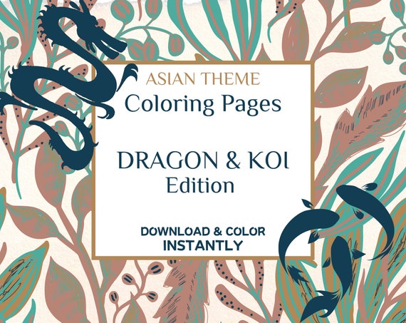 Asian Theme Coloring Book / Instant Download 15 PDF Pages - Etsy