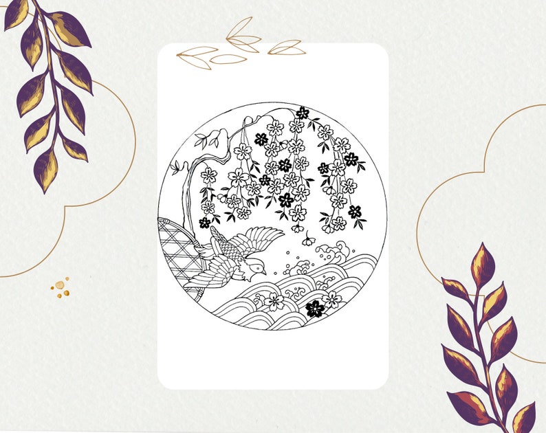 Asian Theme Coloring Book (part 3) / Instant Download PDF Pages - Etsy