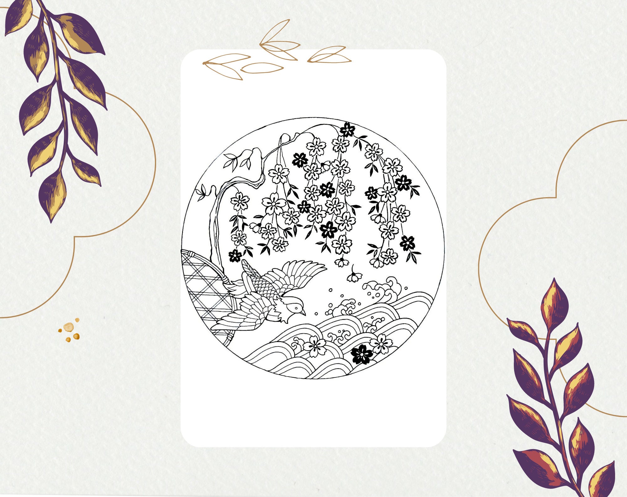 Asian Theme Coloring Book (part 3) / Instant Download PDF Pages - Etsy