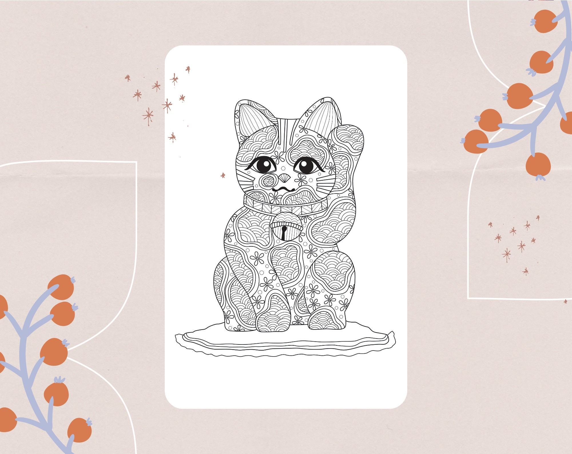 Asian Theme Coloring Book (part 3) / Instant Download PDF Pages - Etsy