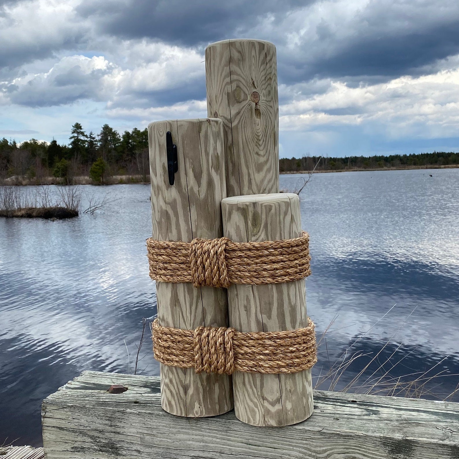 Beautiful (larger) Nautical Shore Piling. This Piling Stands 28" Tall ...