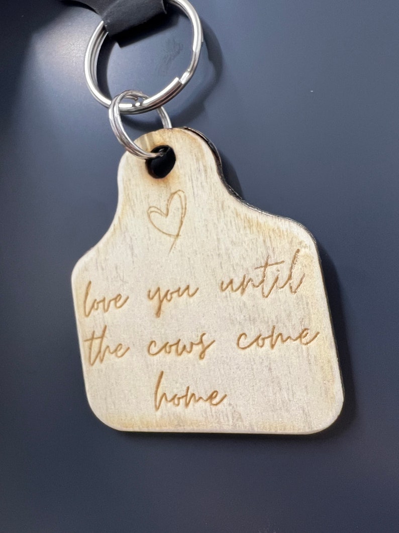 Cow Tag Keychain - Etsy