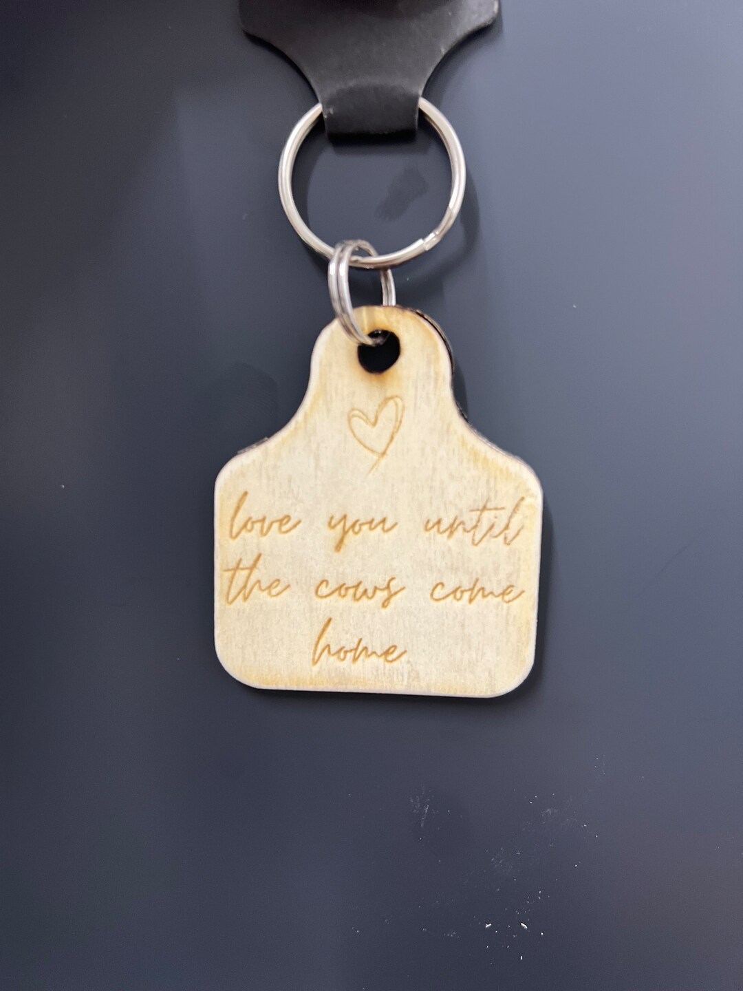 Cow Tag Keychain - Etsy