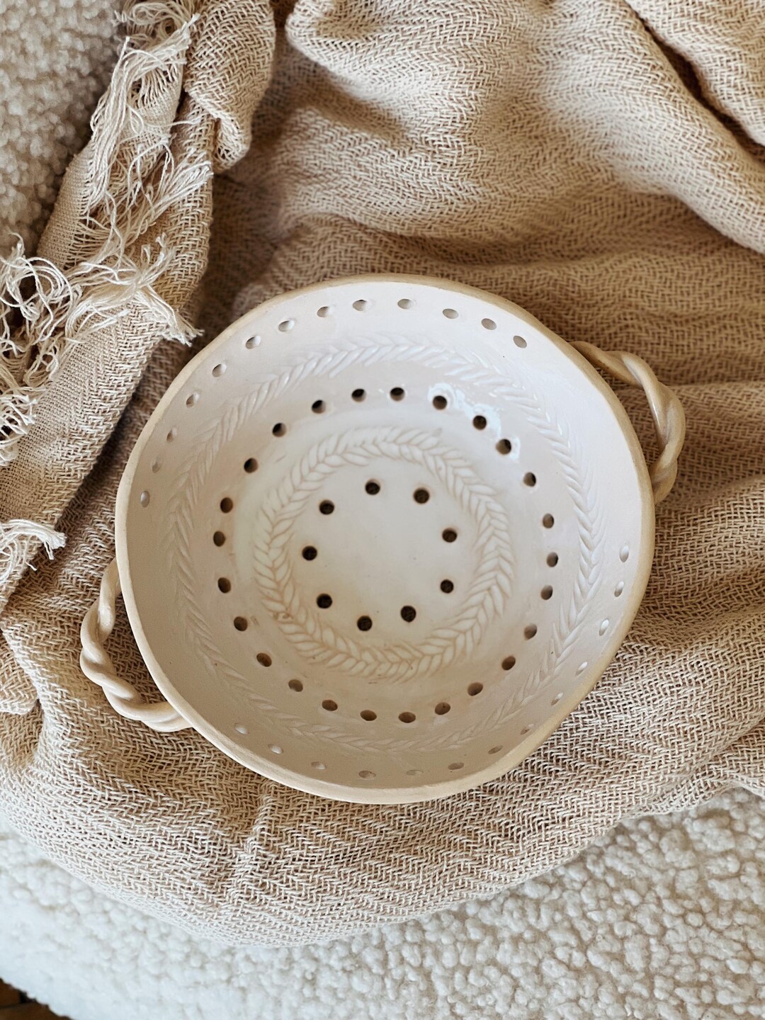 Ciotola per frutti di bosco in ceramica fatta a mano: scolapasta ...