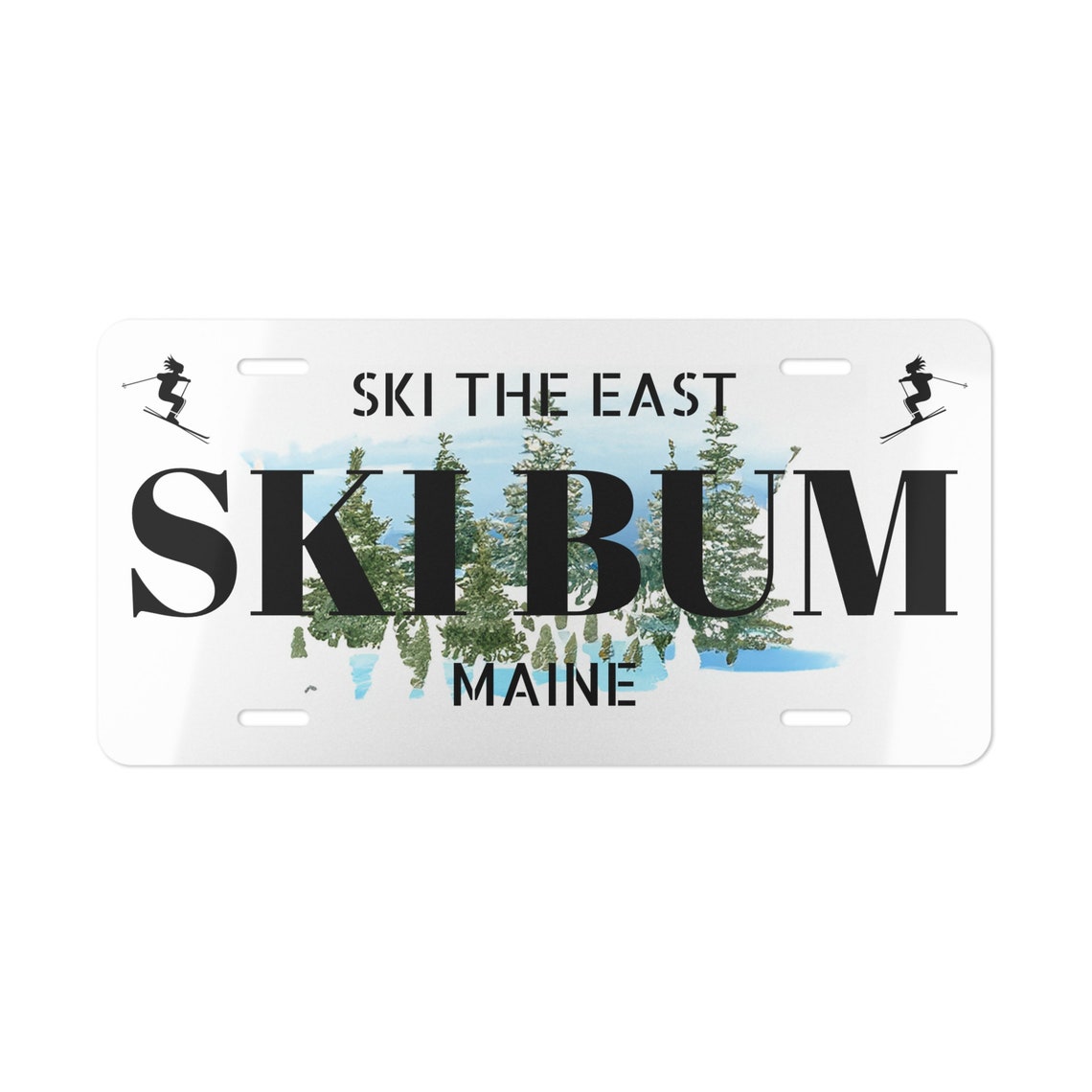 SKI BUM Maine - Vanity Plate, Skiing Car Accessories, Custom License ...