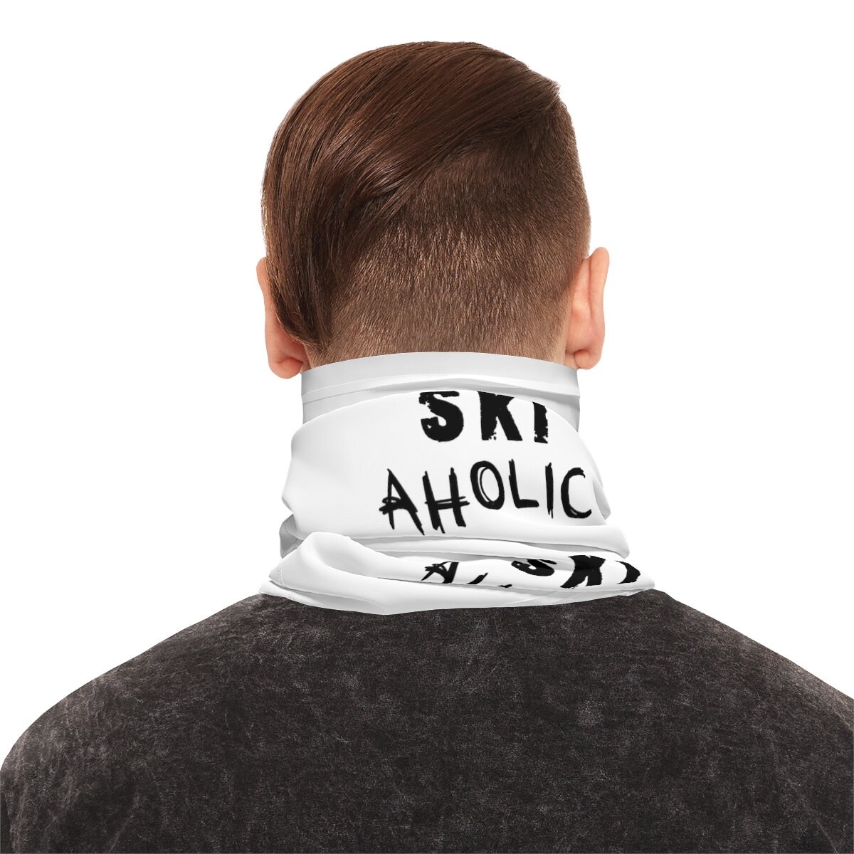 Ski Aholic White Neck Gaiter, Ski Mask, Unisex Skiing Gifts, Couples ...