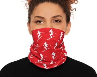 Ski Aholic White Neck Gaiter, Ski Mask, Unisex Skiing Gifts, Couples ...