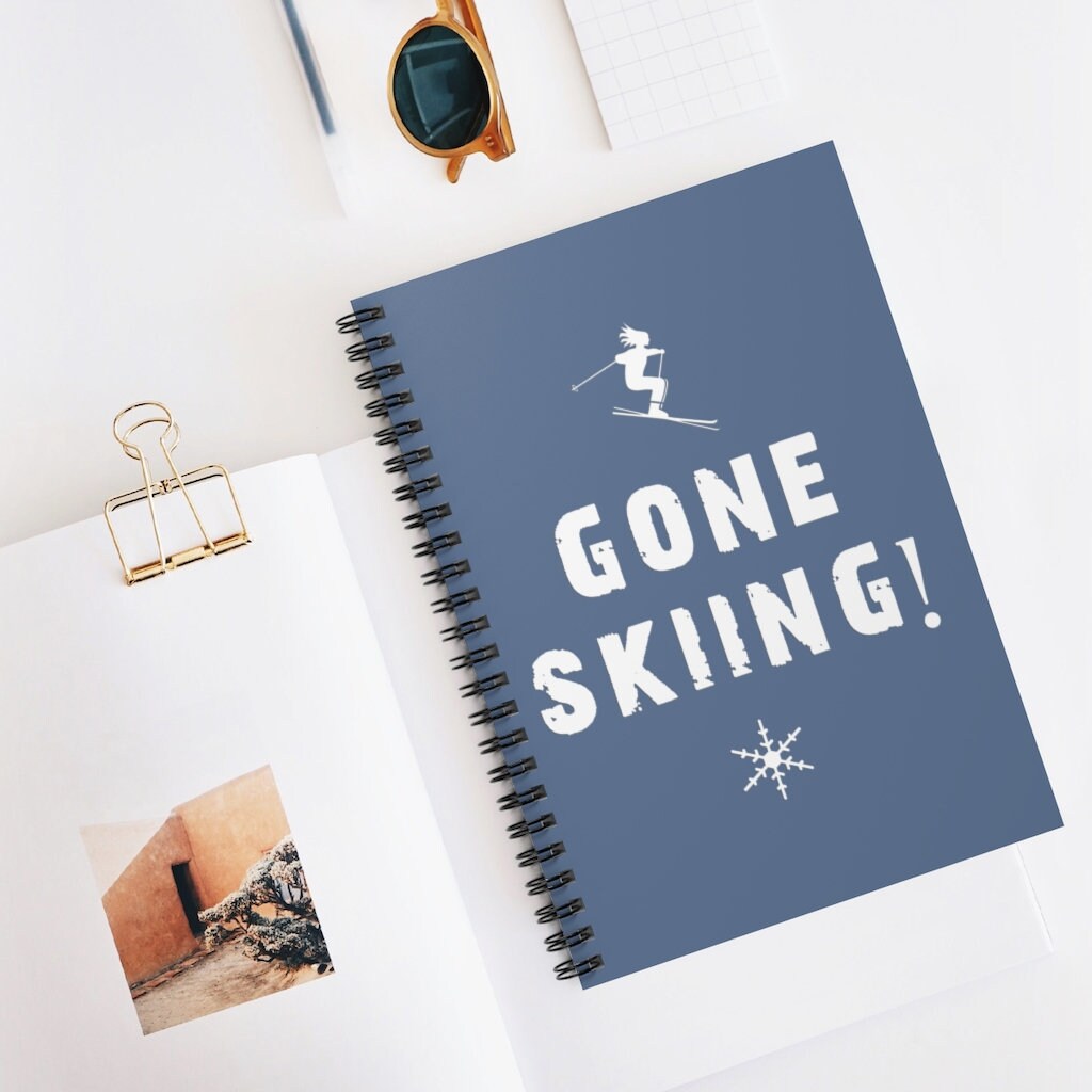 Gone Skiing Blue Spiral Notebook Skiing Journal Blank Book - Etsy UK