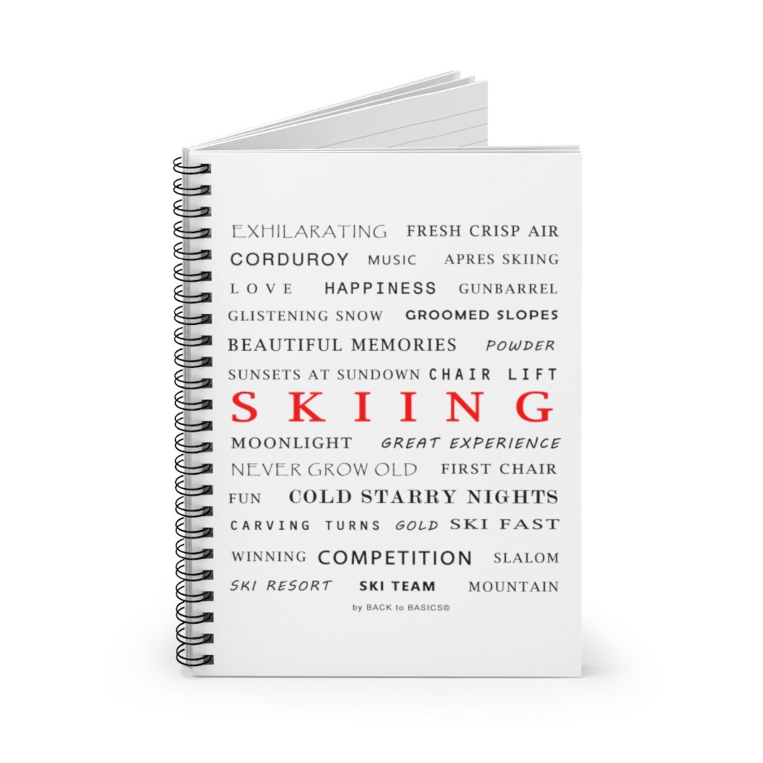 Spiral Notebook - Skiing White, Back to School Gifts, Skiing Gifts ...
