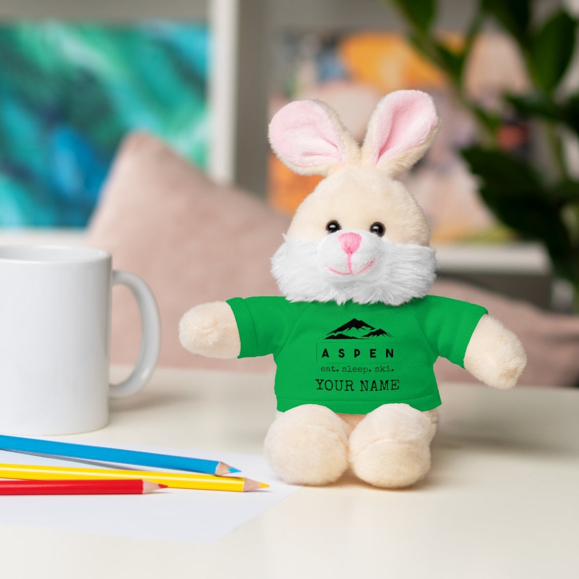 Aspen - Personalized Stuffed Animal With Tee, Custom Toy, Skiing Gifts ...