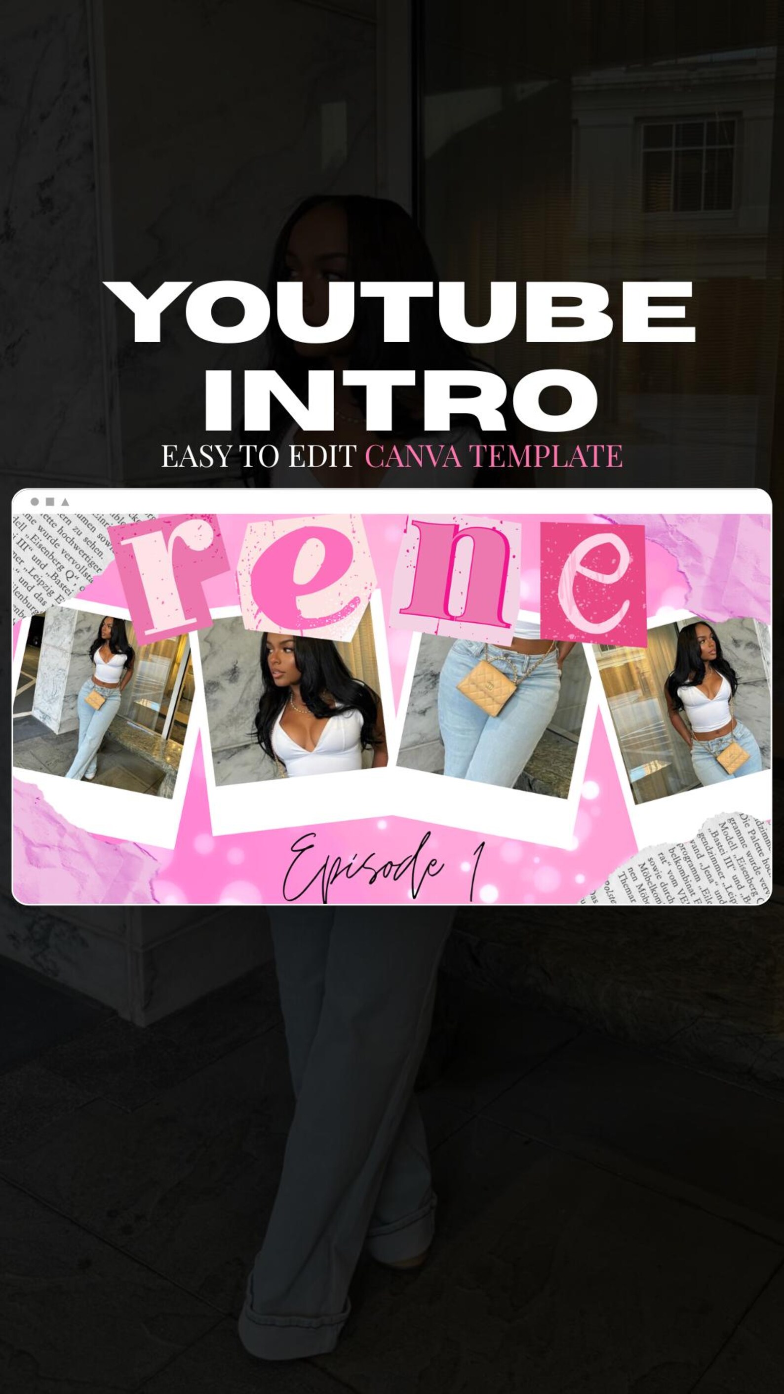Pink Girly Youtube Intro Canva Template | Animated Youtube Channel ...