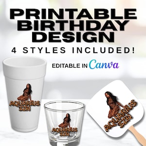 Birthday Editable Party Cup Template, Customizable Styrofoam Cup Canva ...
