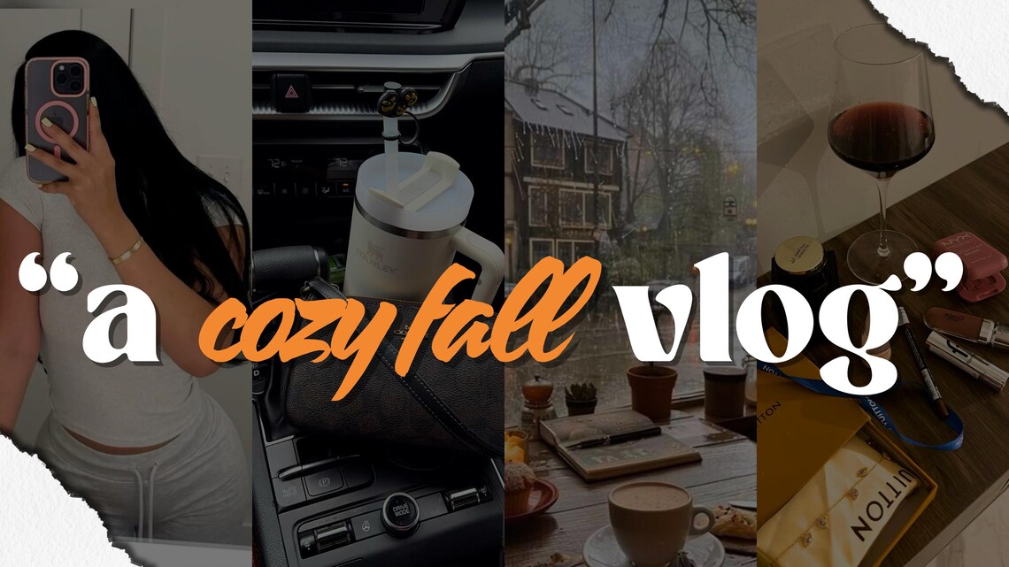 Fall Youtube Thumbnail Templates: Canva Editable, GRWM Vlog (digital ...