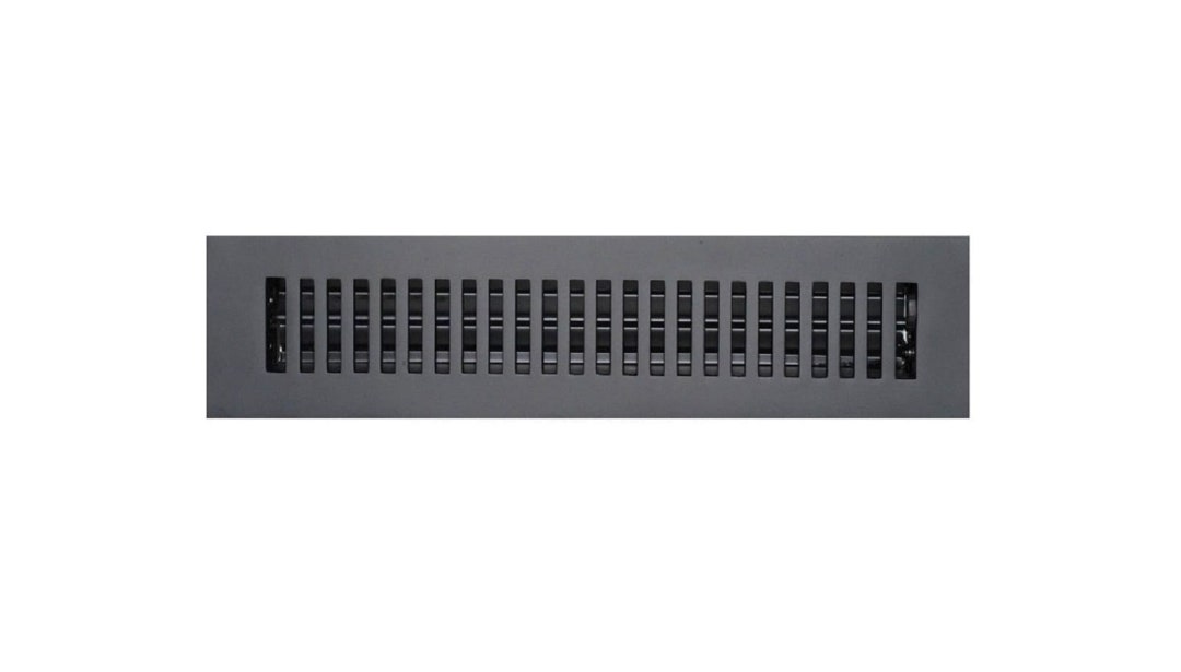 2"x12" Solid Cast Aluminum Vent Cover | Matte Black | Heavy Duty Floor ...