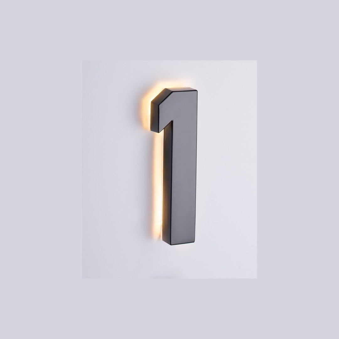 Modern LED 6 Backlit House Number for Home 1 Address - Etsy