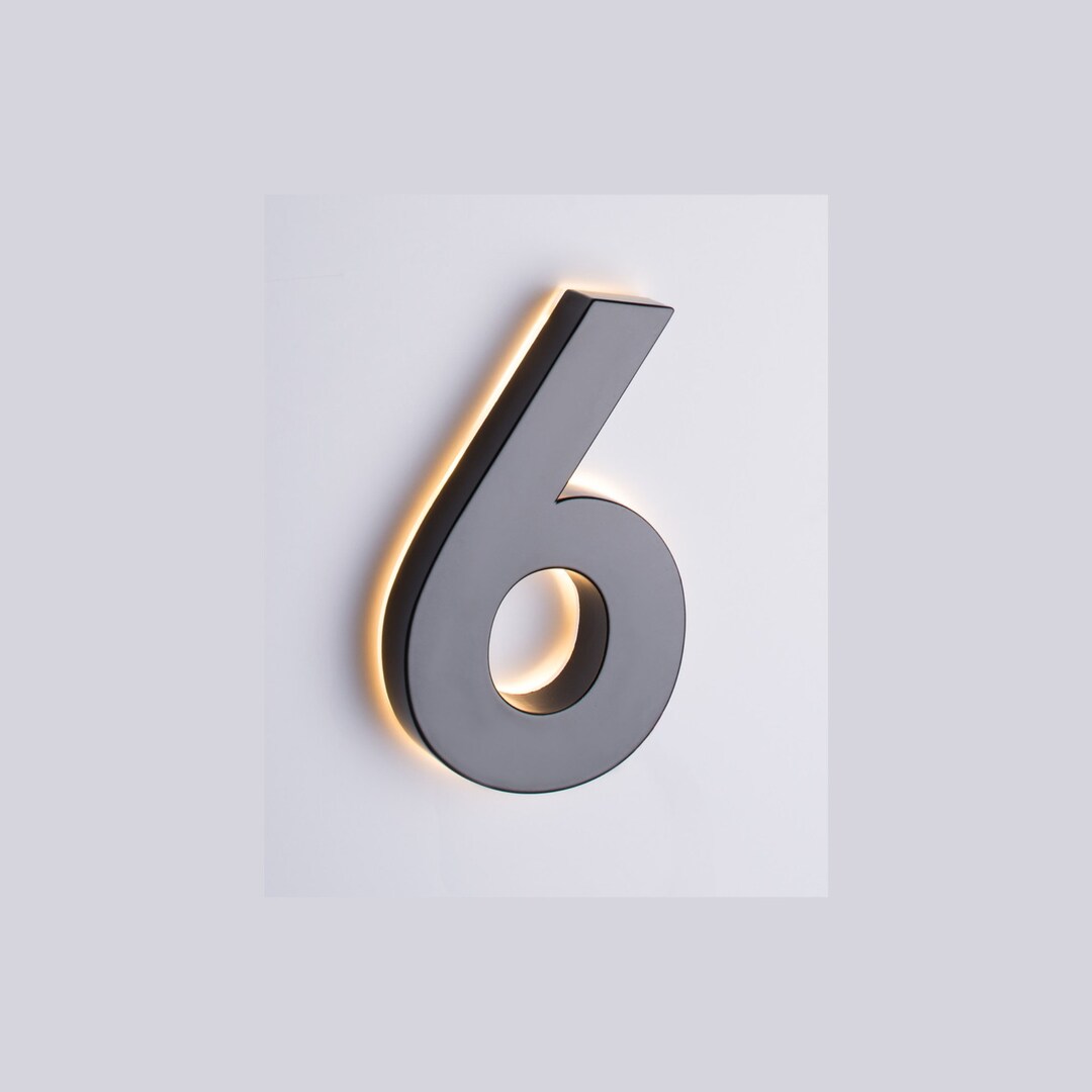 Modern LED 6 Backlit House Number for Home 6 Address Sign,taymor - Etsy