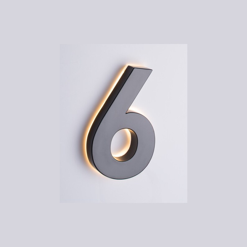 Modern LED 6 Backlit House Number for Home 6 Address Sign,taymor - Etsy