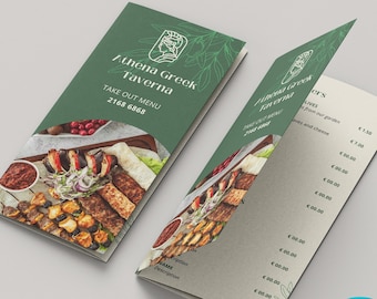 ORIENTAL Takeout Menu Template | Canva A4 Trifold Brochure | DIY ...