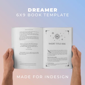 DREAMER Indesign Book Template 6x9 Interior Pages KDP Novel Self ...