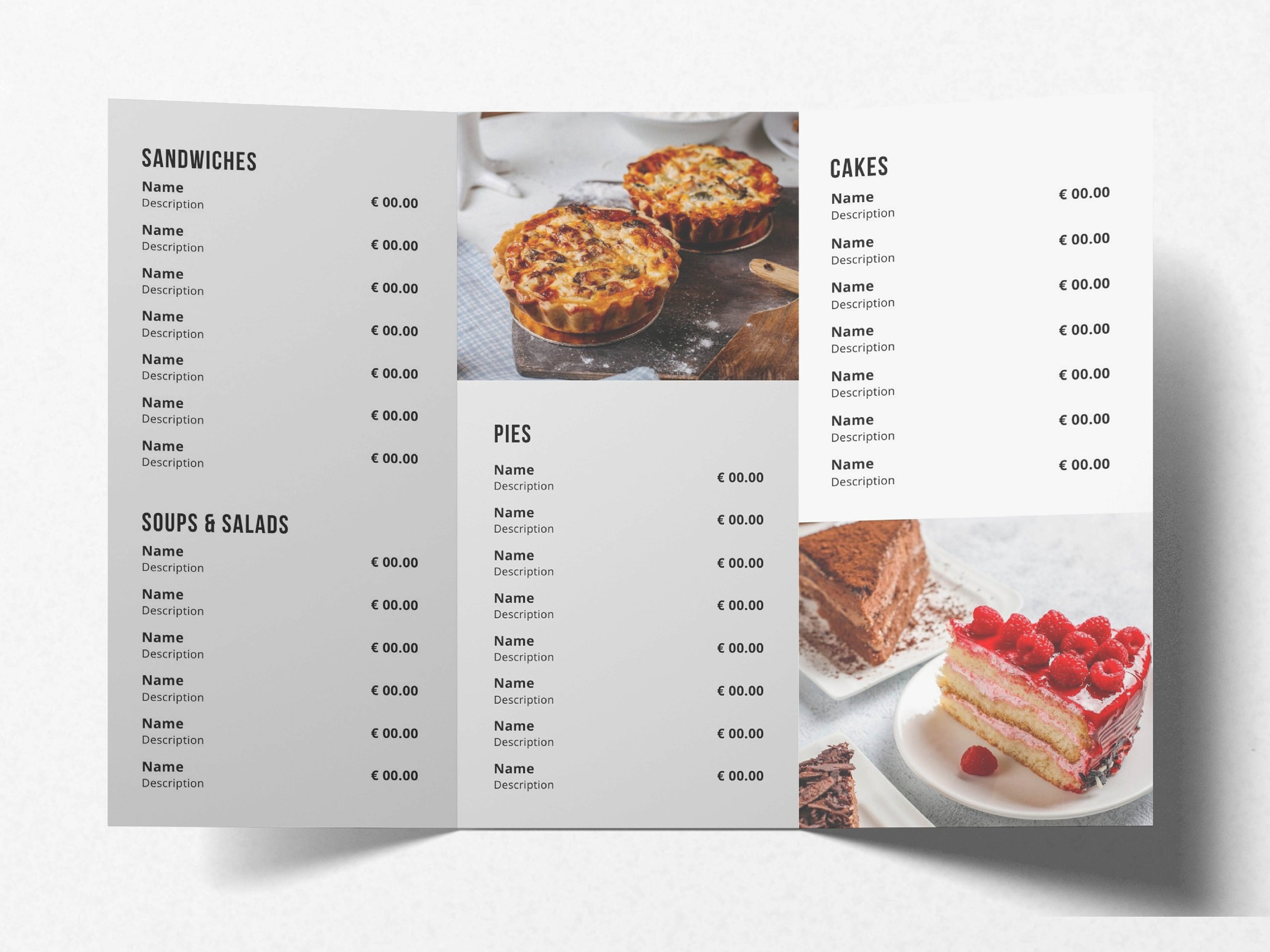 Editable Coffee Shop Menu Template in Canva - A4 Trifold Brochure for ...