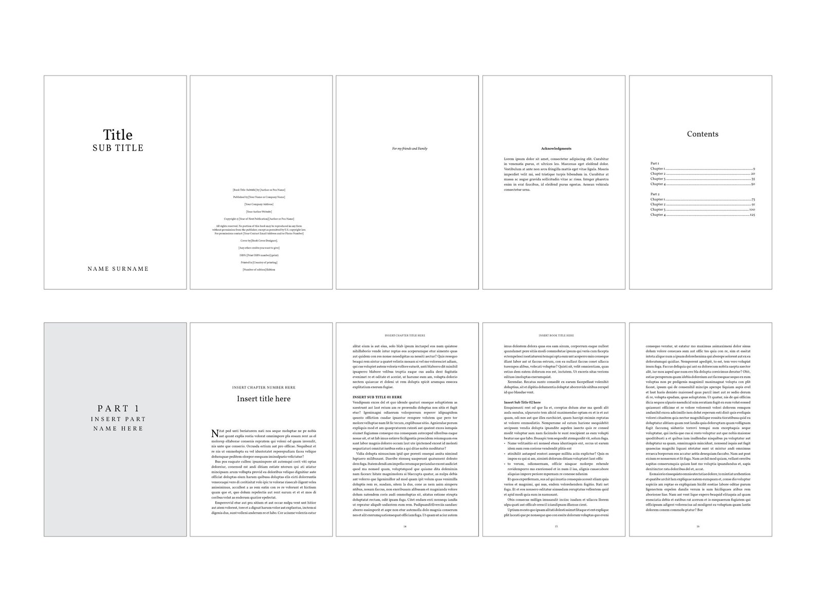 Indesign Book Template | 7x10 Interior Pages| KDP | Classic Novel ...