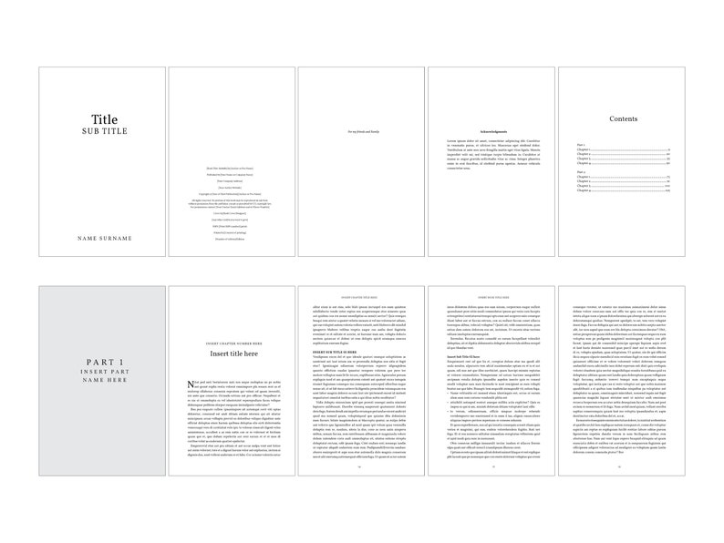 Indesign Book Template | 7x10 Interior Pages| KDP | Classic Novel ...