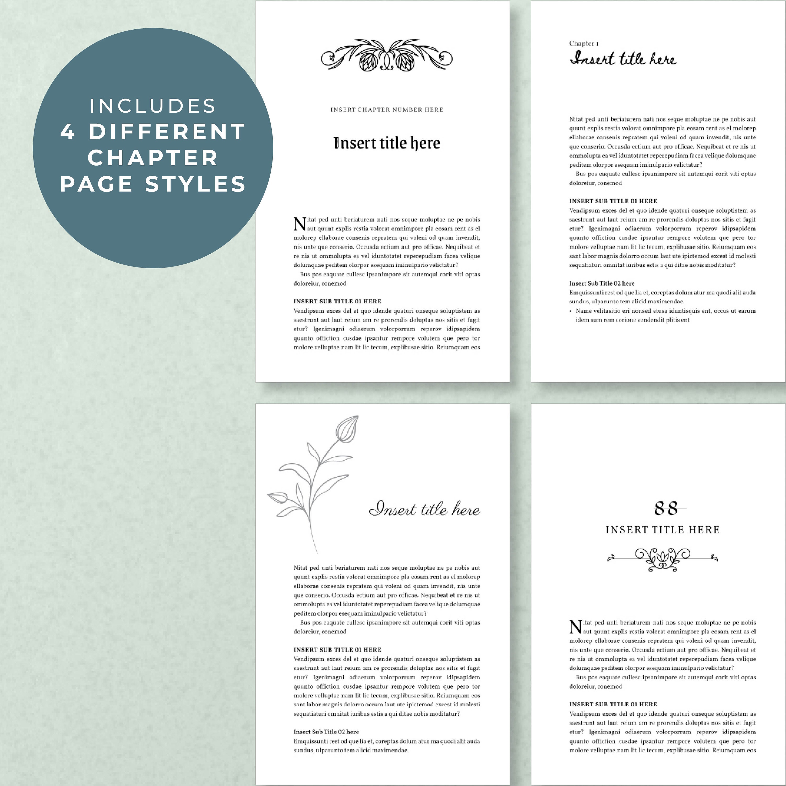 FANCY Indesign Book Template 6x9 Interior Pages Novel Self Publishing ...