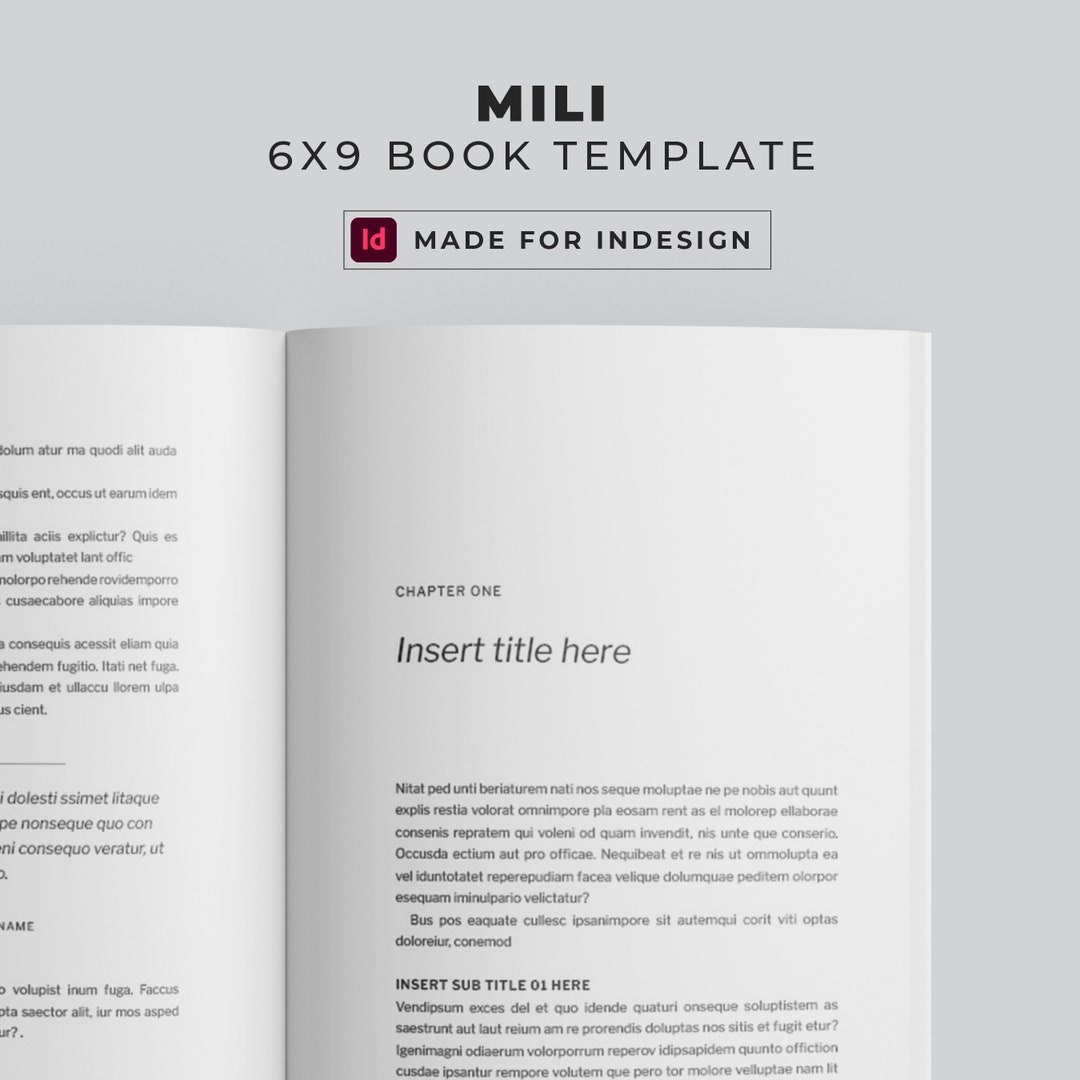 MILI Indesign Book Template 6x9 Interior Pages KDP Novel Self ...
