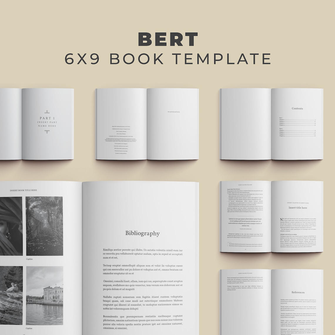 BERT Indesign Affinity Publisher Book Template | 6x9 Interior Pages ...