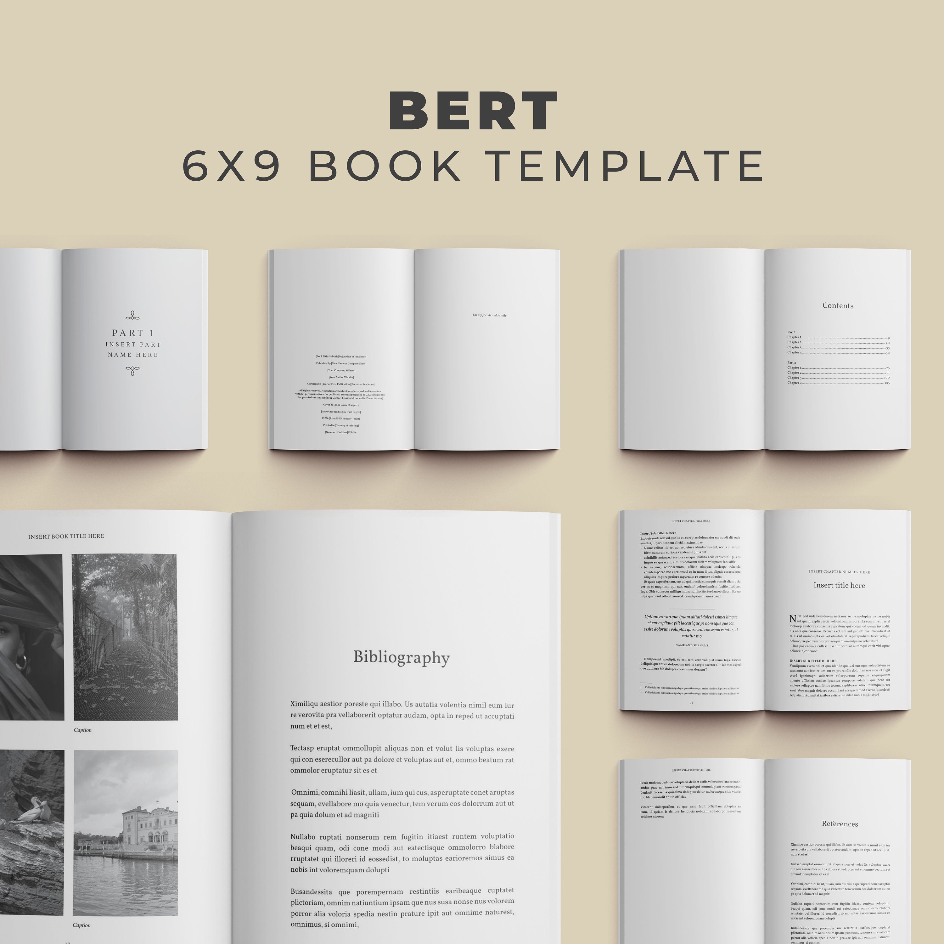 BERT Indesign Affinity Publisher Book Template | 6x9 Interior Pages ...
