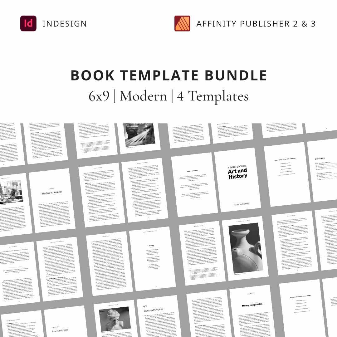 6x9 Modern Indesign Affinity Publisher Book Layout Template for Self ...
