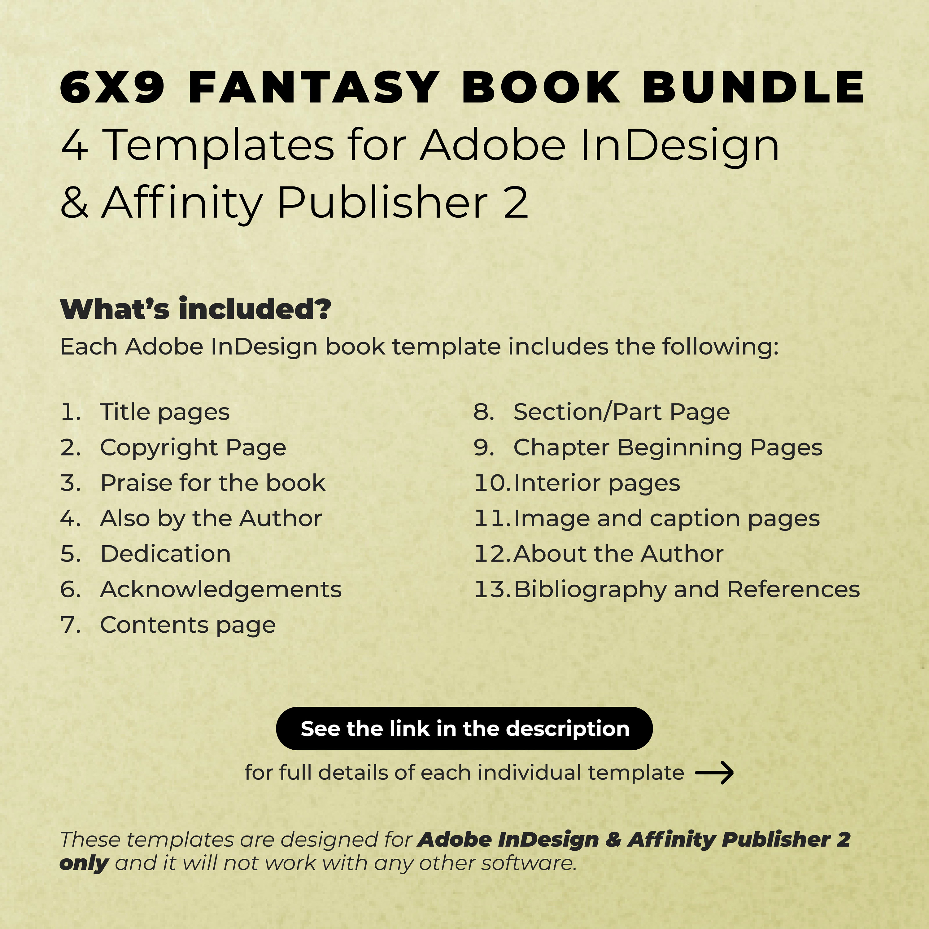 CLASSIC BUNDLE Indesign Book Template Affinity Publisher 6x9 Interior ...