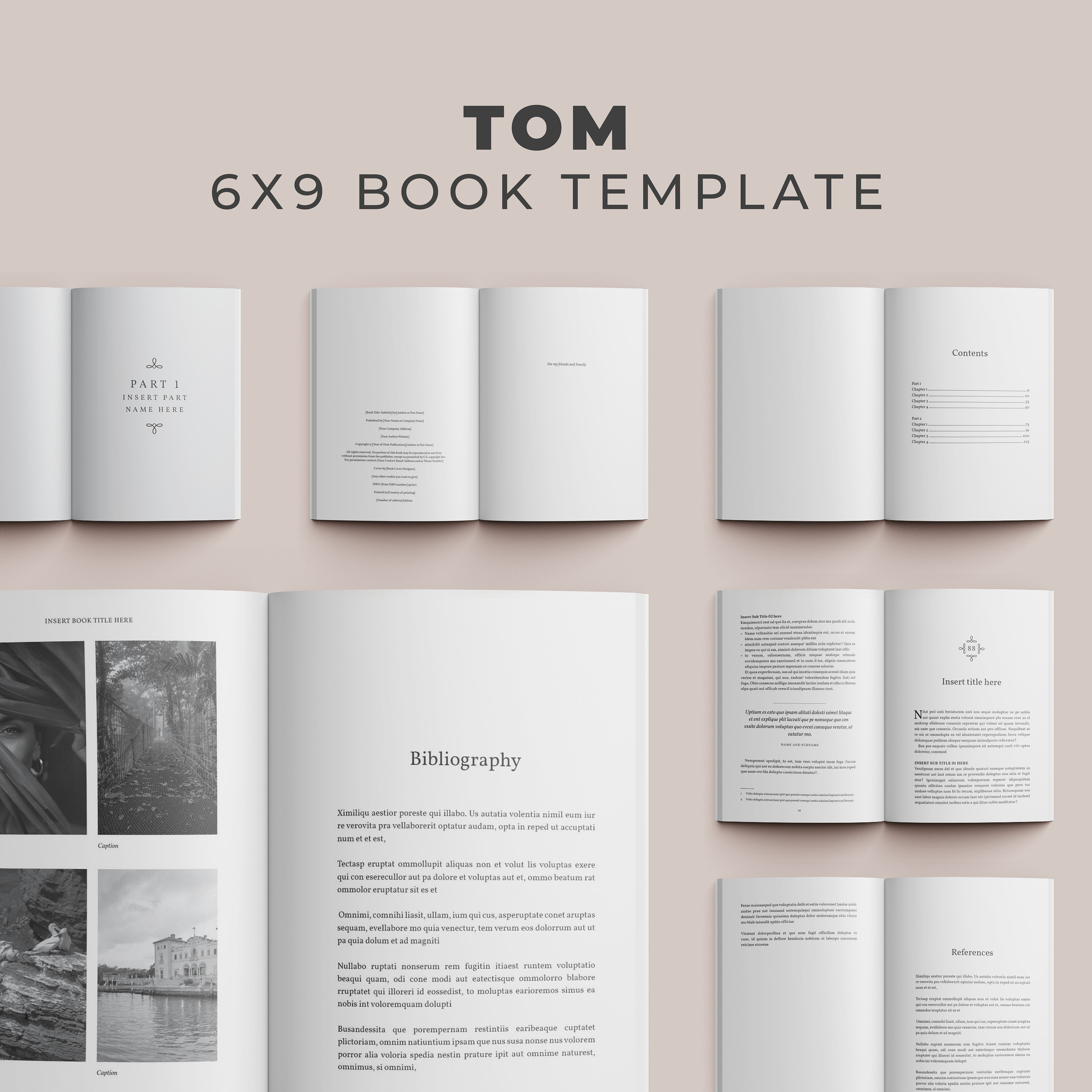TOM Indesign Book Template | Affinity Publisher Layout | 6x9 Interior ...