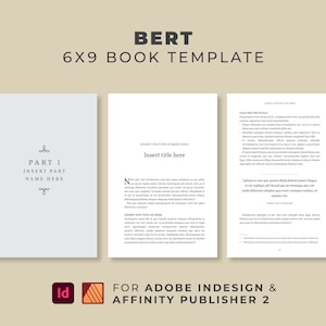 BERT Indesign Affinity Publisher Book Template | 6x9 Interior Pages ...