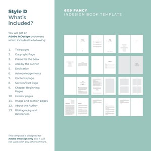 FANCY Indesign Book Template 6x9 Interior Pages Novel Self Publishing ...