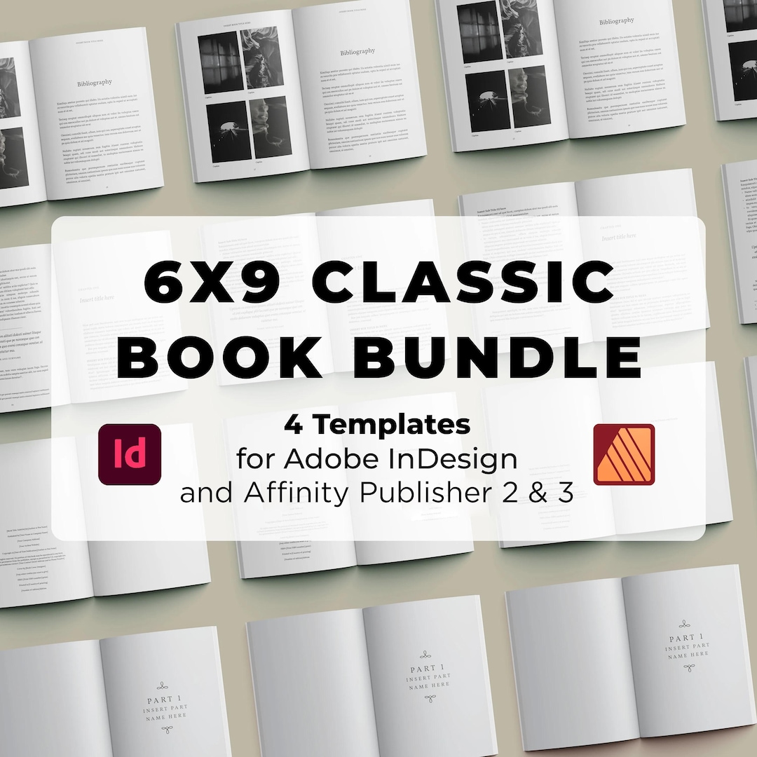 CLASSIC Indesign & Affinity Publisher Book Template Bundle | 6x9 Layout ...