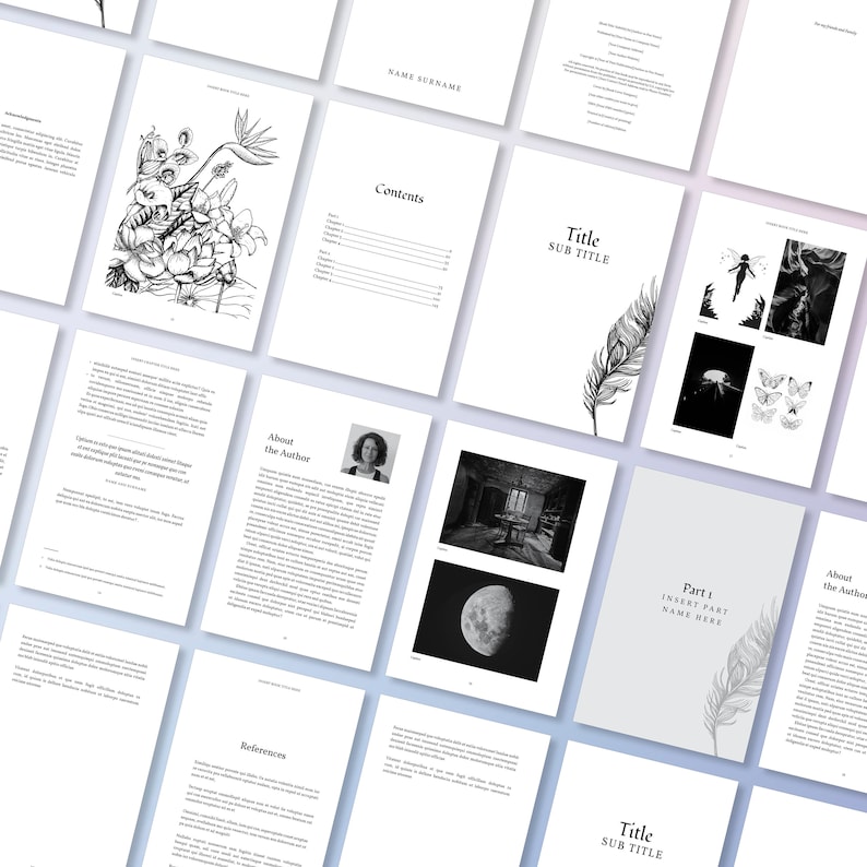 FEATHER Indesign Book Layout Template | 6x9 Interior Pages | KDP ...