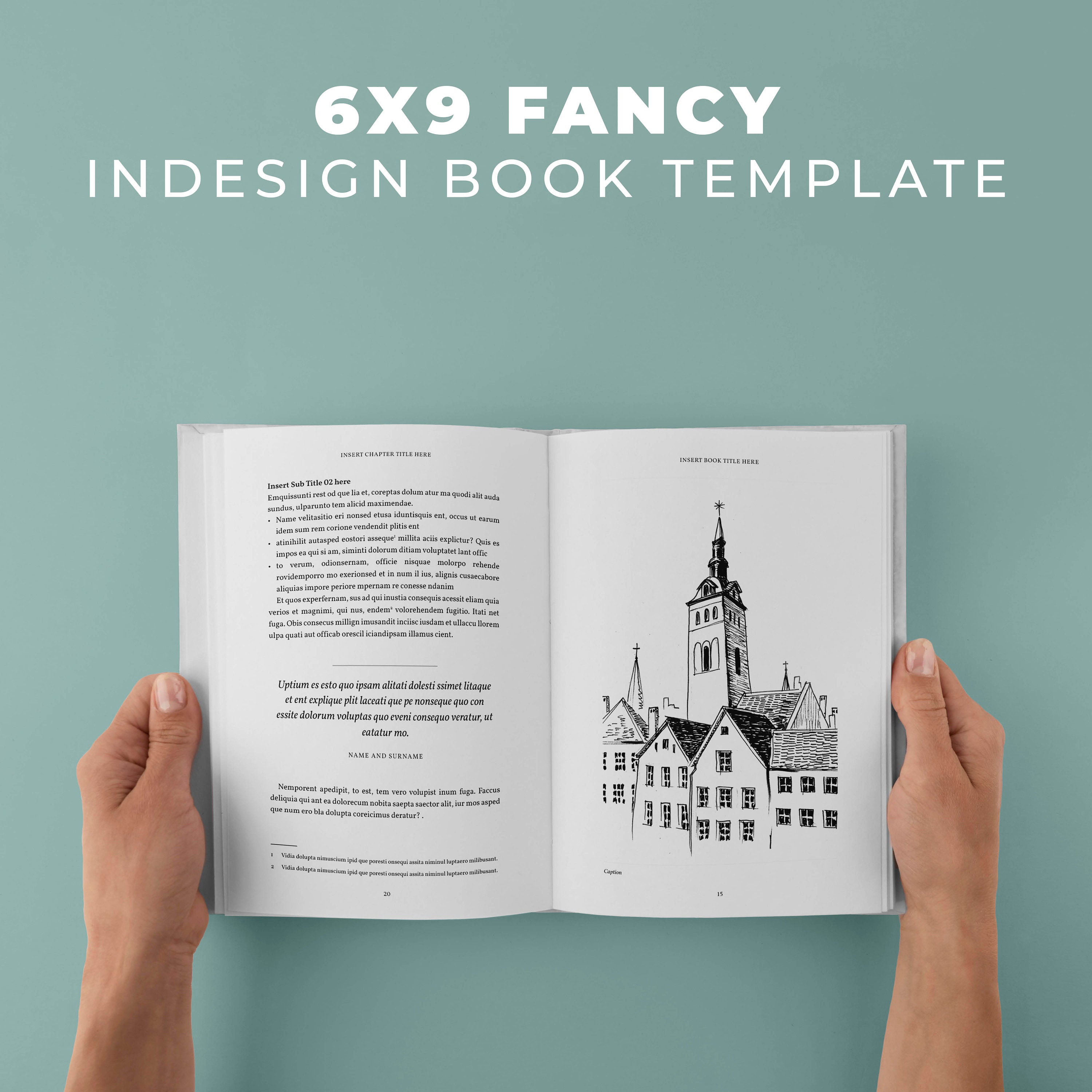 FANCY Indesign Book Template 6x9 Interior Pages Novel Self Publishing ...