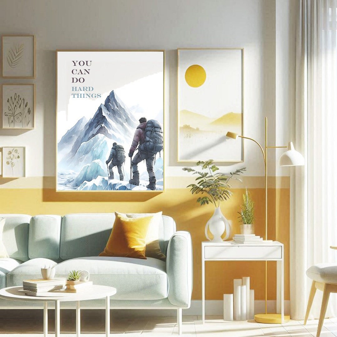 You Can Do Hard Things Motivational Wall Art Print, Inspirational ...
