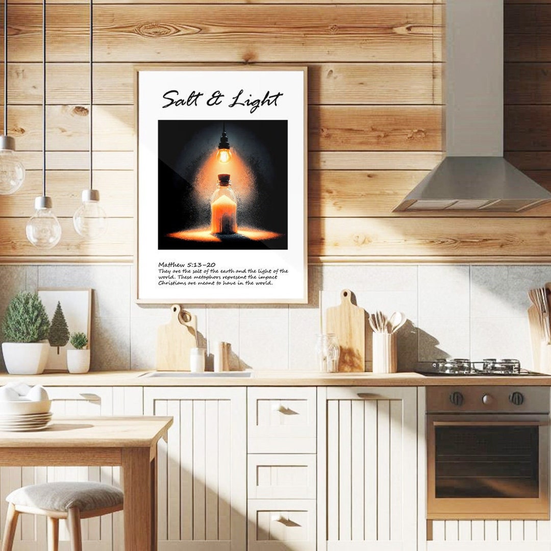 Salt and Light Christian Wall Art Matthew 5:13-16, Bible Verse Art ...