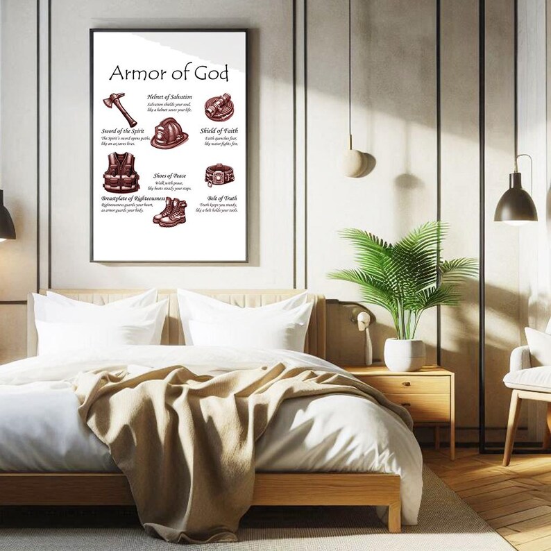 Firefighter Wall Art - Armor of God, Inspirational Quotes Poster ...