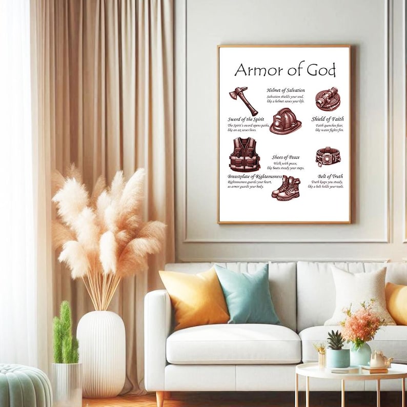 Firefighter Wall Art - Armor of God, Inspirational Quotes Poster ...
