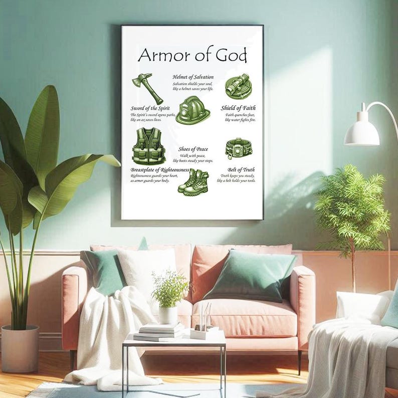 Armor of God, Firefighter Motivation Wall Art - Inspirational Quote ...