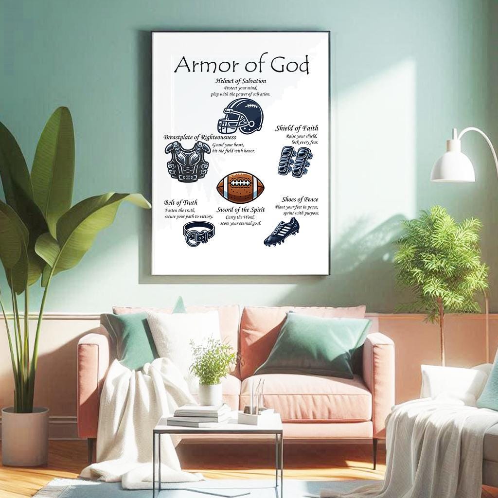 Football Inspiration Poster, Armor of God American Football, Sport Wall ...