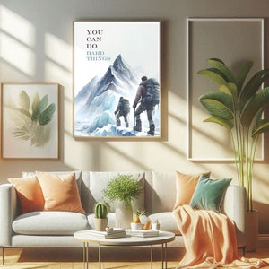 You Can Do Hard Things Motivational Wall Art Print, Inspirational ...