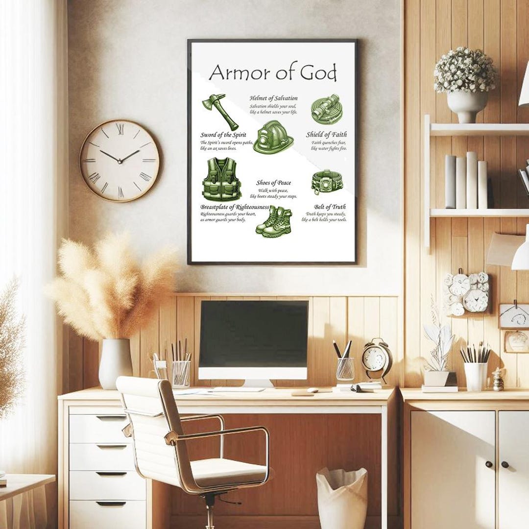 Armor of God, Firefighter Printable Wall Art - Inspirational Quote ...
