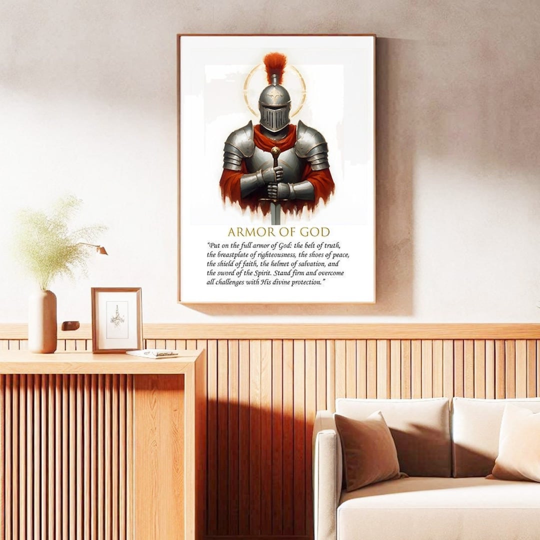 Armor of God Print, Christian Bible Poster Modern Bible Verse Wall Art ...