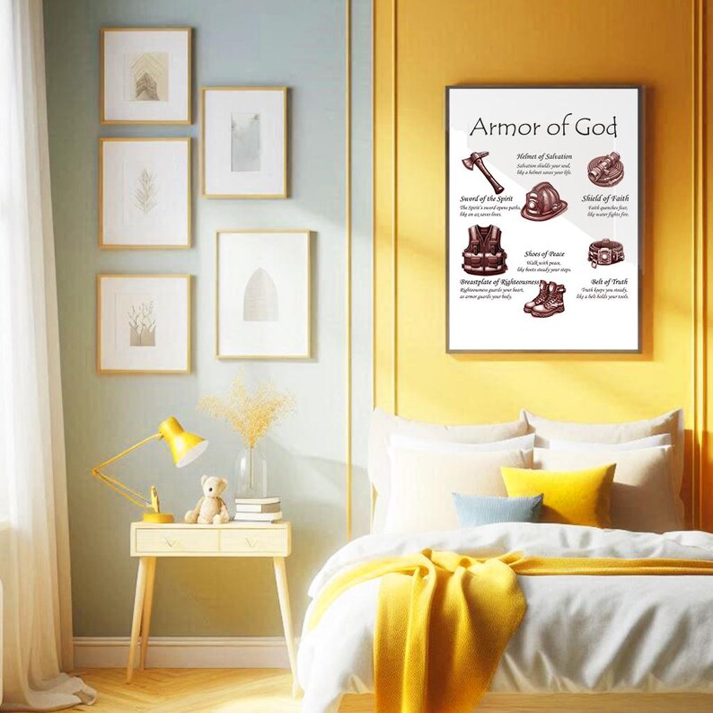 Firefighter Wall Art - Armor of God, Inspirational Quotes Poster ...