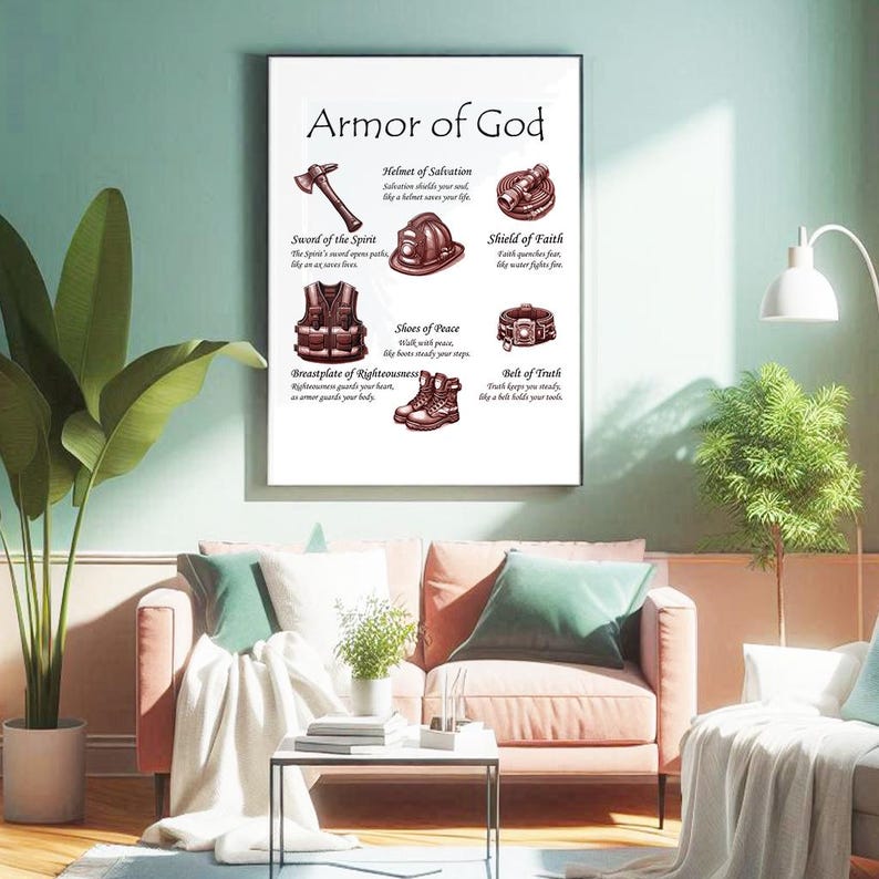 Firefighter Wall Art - Armor of God, Inspirational Quotes Poster ...