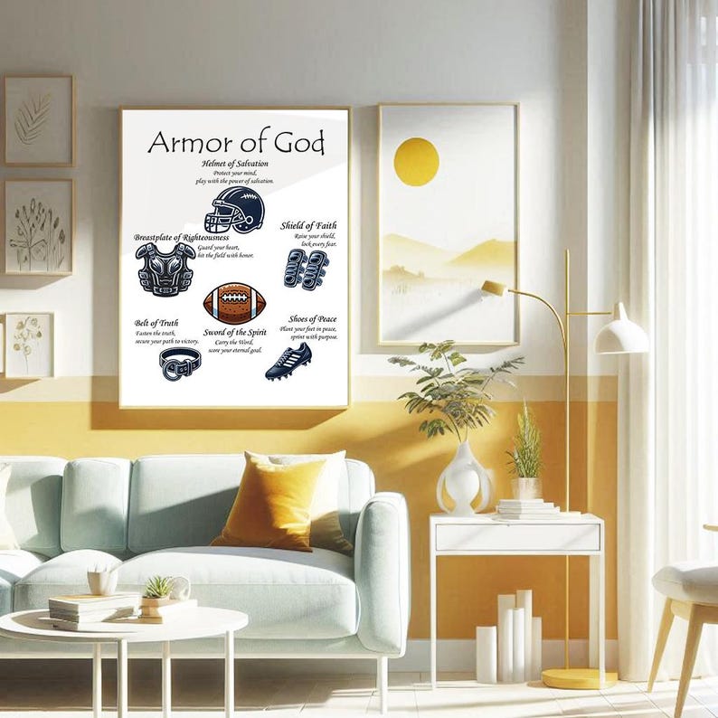 Football Inspiration Poster, Armor of God American Football, Sport Wall ...